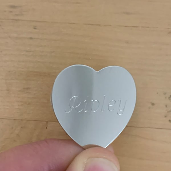Nameplate Brass- Heart Shape, Free Engraving - Etsy