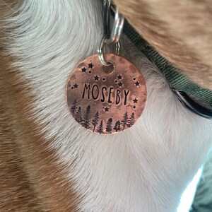 Tree Dog Tag, Pet ID Tag, Dog Tag, Personalized Dog Tag, Hand Stamped ...