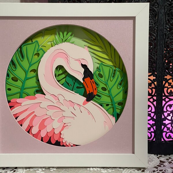 3D Parrot Shadow Box, 3D Paper Cut Light Box Template, SVG Digital ...