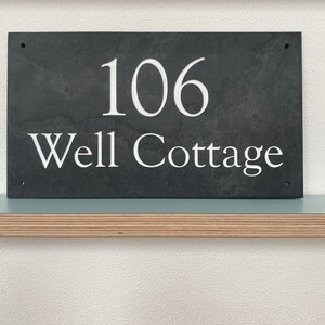 Slate House Sign 1 line 25.5 x 10cm smoky green slate | Etsy