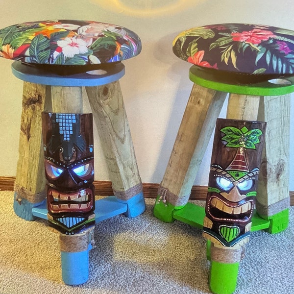 Novelty Tiki-totem Bar Stools - Etsy