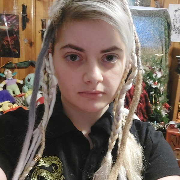 Viking Wedding Dreads in Greys Blondes and Silvers |nordic Dreads ...