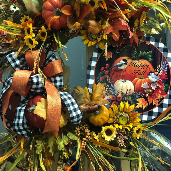 Happy Fall Wreath Sign - Etsy
