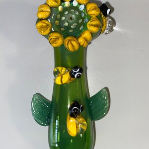 Sunflower Glass Pipe Girly Bee Pipes Beautiful Girly Pipe - Etsy