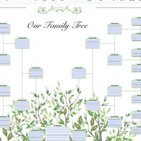 Family Tree Fan Chart Ancestry Map Genealogy Template 6 Generation ...