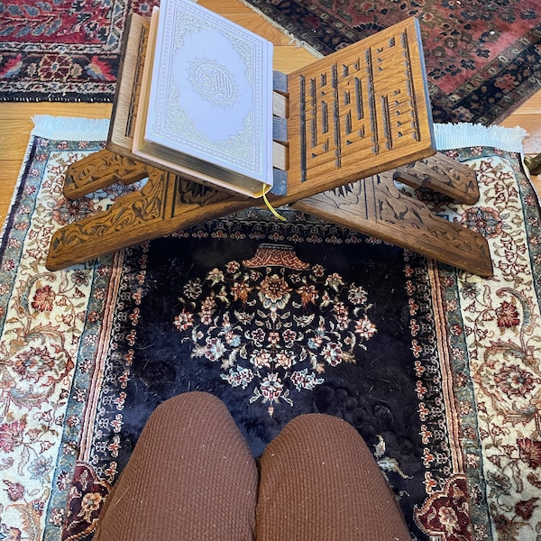 Wooden Quran Holder,bible Bookshelf,green Quran Storage Box,calligraphy ...