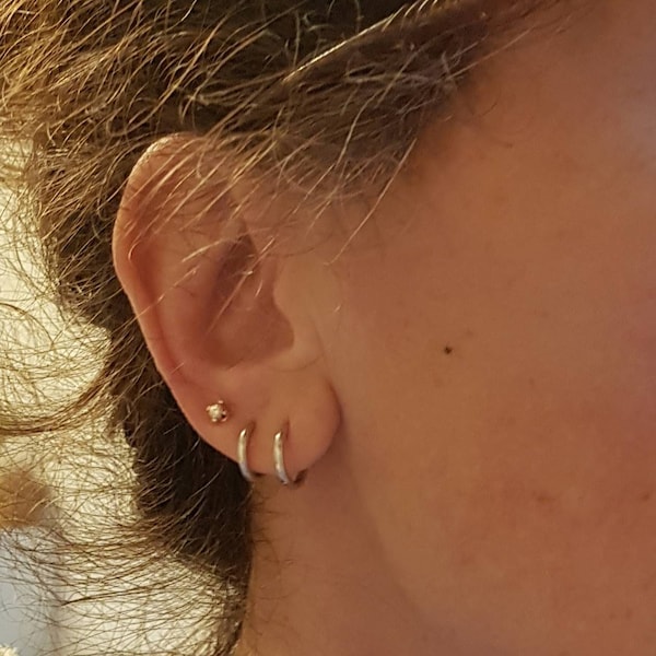 Initial Letter Earrings, Custom Earrings, Huggie Hoops, Gold Earrings ...