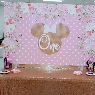 Minnie Birthday Backdrop, Minnie Mouse Party, Personalized Birthday ...