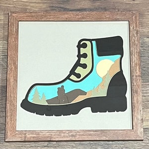 3D Cowboy Boots Shadow Box Layered SVG File for Paper Cutting, 3d ...