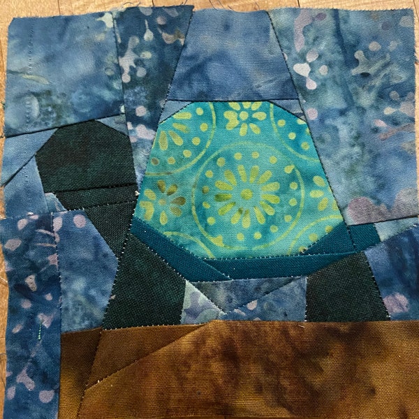 TURTLE ON a LOG Paper Pieced Block Pattern in Pdf - Etsy