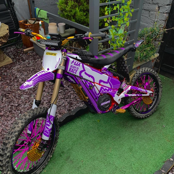 Surron Light Bee X Graphics Kit HEXOCAM CYAN Stickers Honeycomb Camo ...