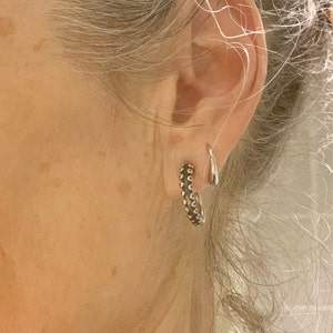 Large Sterling Silver Statement Hoops 60mm Hoops Crescent - Etsy