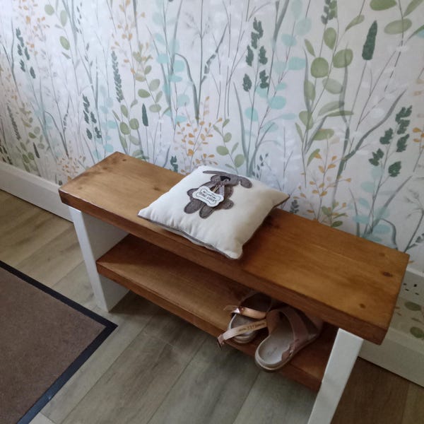 Solid Wooden Bench Seat Storage Unit Table - Etsy UK
