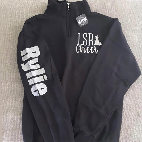 ADULT - Cheer Mascot Quarter Zip Pullover With Name on Sleeve in ...