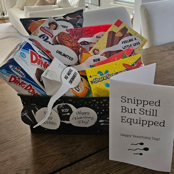 Vasectomy Care Package Template, Vasectomy Gift Basket, Vasectomy Sperm ...