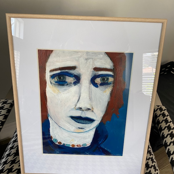 EMERY Original Painting 'adjusting Her Thoughts' Woman Portrait Wig ...