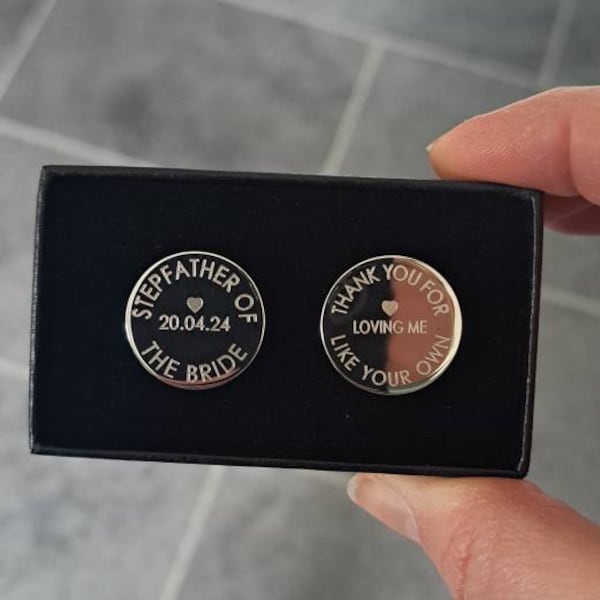 Personalised Stepfather of the Bride Cufflinks – Wedding Gift for Step ...