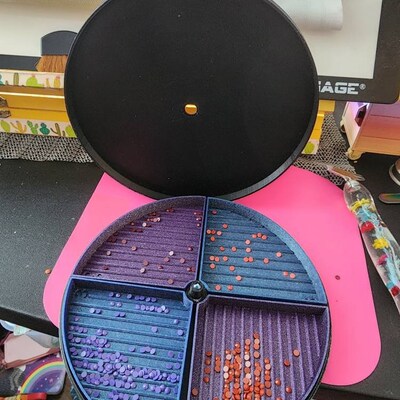 3D Printed Round Tray With 8 Inserts Rhinestone Tray Diamond - Etsy