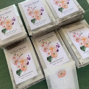 Wedding Seed Packet Favor for Guest Gift Let Love Bloom Seed Favor for ...