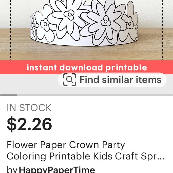 Flower Paper Crown Party Coloring Printable Kids Craft Spring Fairy ...
