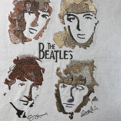 Beatles With Signature Machine Embroidery Pattern Beatles Design ...