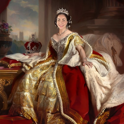 Custom Royal Portrait From Photo, Digital Historical Queen Portrait ...