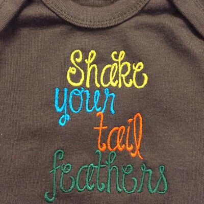 Fall Thanksgiving Embroidery Design Shake Your Tail Feathers - Etsy