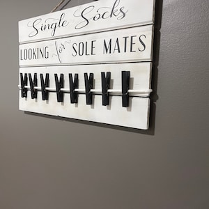 Single Socks Looking for Sole Mates Laundry Decor / Sock Hanger / Sock ...