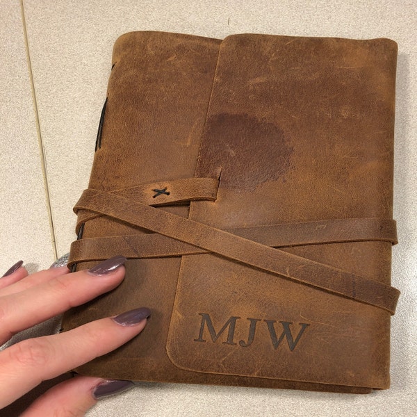 Personalized Leather Music Journal | Musicians Stave Notebook / Song ...