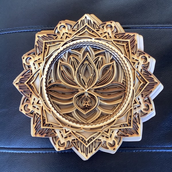 Digital File, Mandala Lotus DXF File, DXF File for Laser Cut, Layered ...