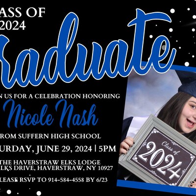 Graduation Invitation Canva Template, Graduation Announcement, Class of 2024, - Etsy
