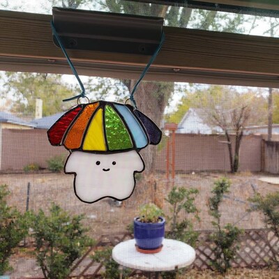 Stained Glass Heart Suncatcher Handmade Valentines Day Love Gift Deep ...