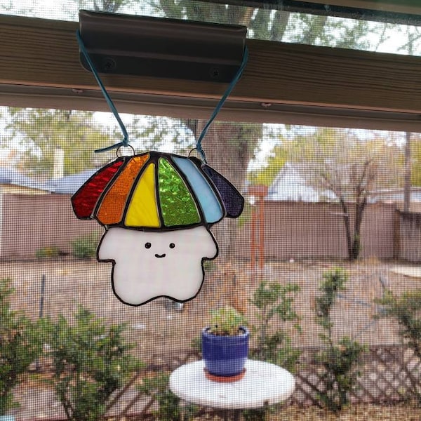 Stained Glass Heart Suncatcher Handmade Valentines Day Love Gift Deep ...