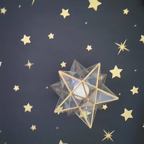 Mid Century Atomic Stencil Diamond Star Shapes Modern Retro Pattern ...