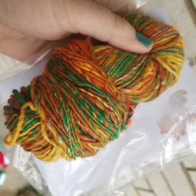 Curly Yarn Pumpkin Yarn Thick and Thin Yarn Orange Yarn - Etsy