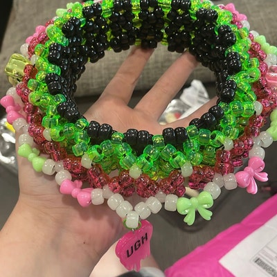 Kandi Mushroom Necklace Custom Handmade Fidget Charm Stim Toy Cute Rave ...