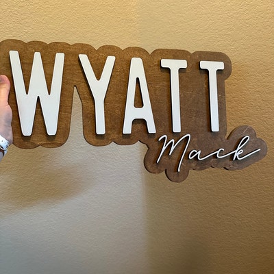 Stacked Name Sign Cutout / Nursery Name Sign / Baby Name Sign / Above ...