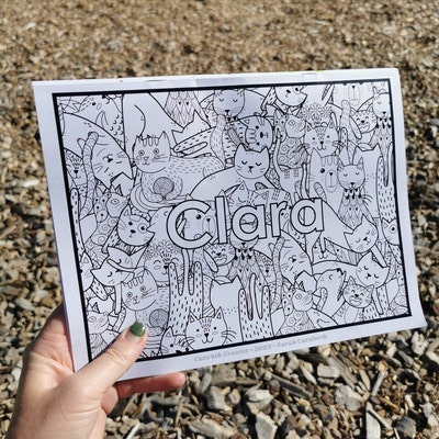 Personalized Animal Doodles Coloring Pages EDITABLE Printable Coloring ...