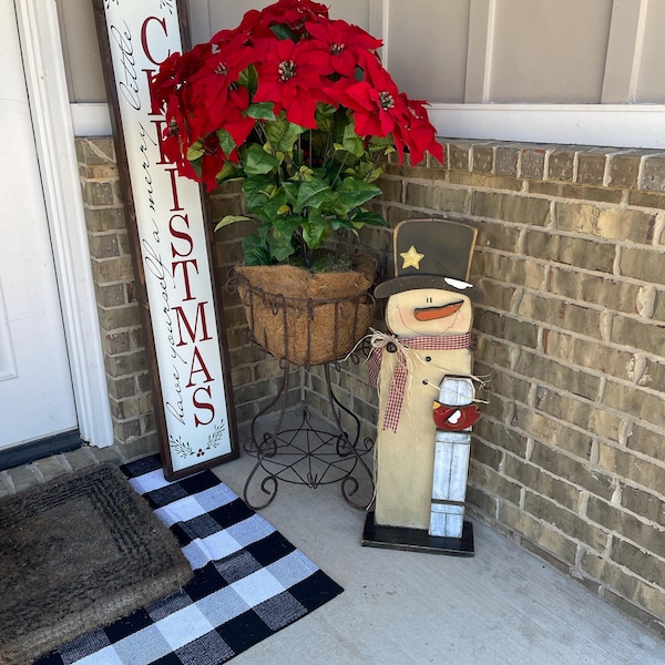 Standing Wood Pilgrim Set/3 Feet Tall/primitive Thanksgiving Decor/made ...