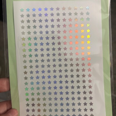 4mm Holographic Star Stickers, Tiny Stars Stickers, Vinyl Holo Stickers ...