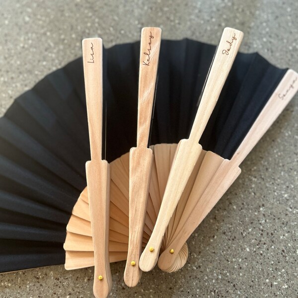 Personalised Wooden Fan, Wedding, Hen Do Fan for Bridal Party ...