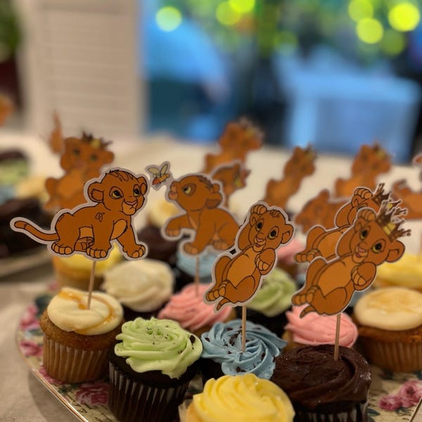 12 Baby Simba, Lion King Cupcake Toppers, Party Decoration - Etsy