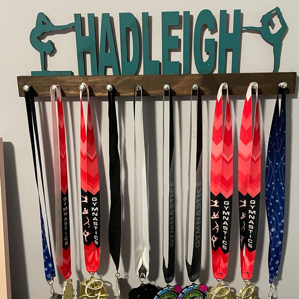 Personalized Gymnastics Medal Holder Display- 12 or 20 Inch - Gift for ...