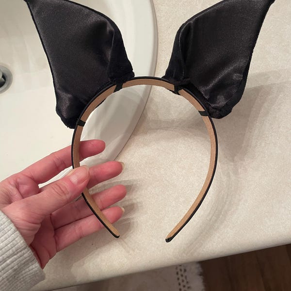 Velvet Bat Ears Headband, Gothic Vampire Costume Accessory, Halloween ...