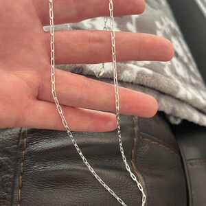 925 Paperclip Sterling Silver Solid Chain Necklace High Polish Woman ...