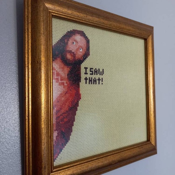 Peeking Jesus Cross Stitch Pattern Digital Snarky Funny Christ Xstitc ...