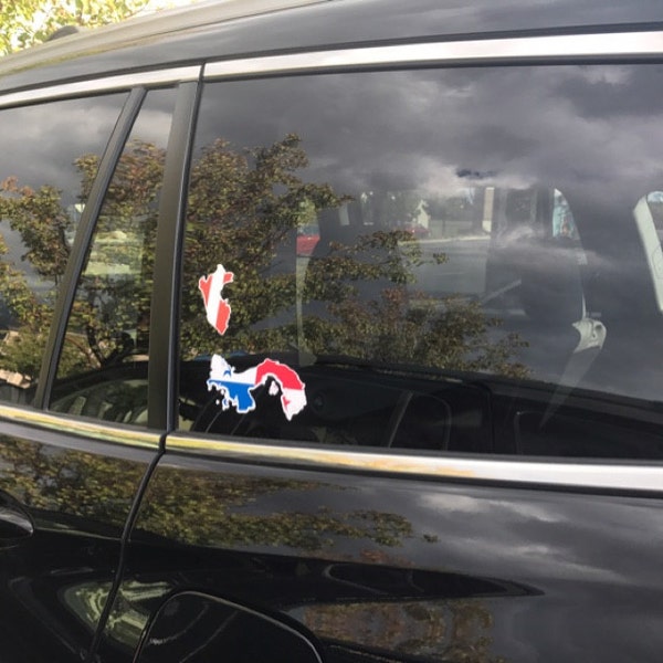 2 Pieces Panama Outline Map Flag Vinyl Decals Stickers Full Color ...