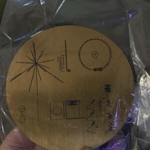 NASA Voyager Golden Record Magnet, Golden Metallic Laser Engraved ...