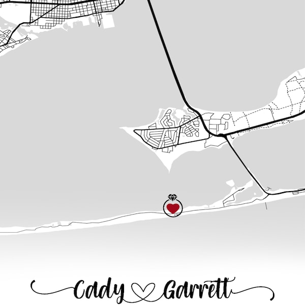 Valentine's Day Gift Map, Where It All Began, Custom Map Gift Valentine ...