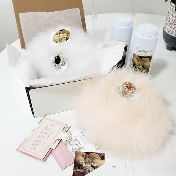 Powder Puff Body Dusting Powder Puff off White Fur Puff With Pink Down ...